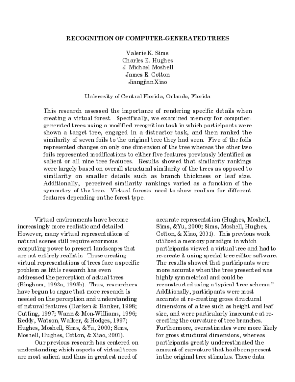 (PDF) Recognition of Computer-Generated Trees
