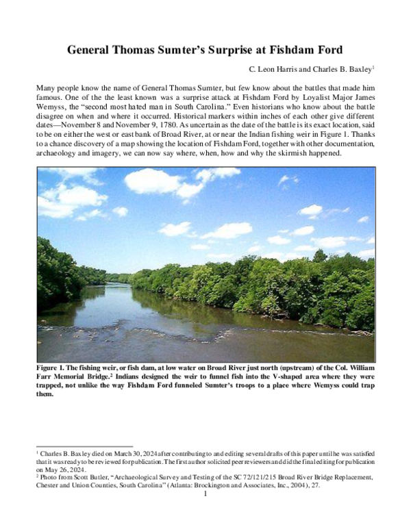 (PDF) General Thomas Sumter's Surprise at Fishdam Ford