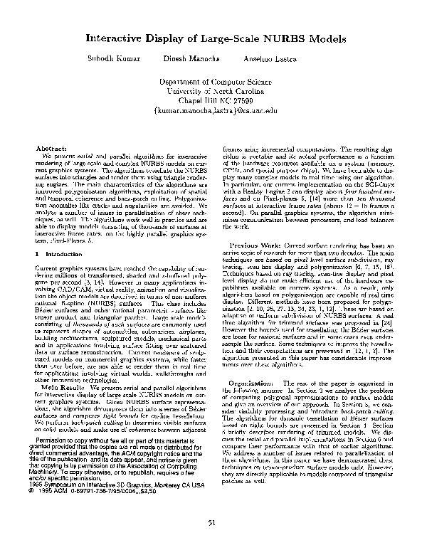 (PDF) Interactive display of large-scale NURBS models