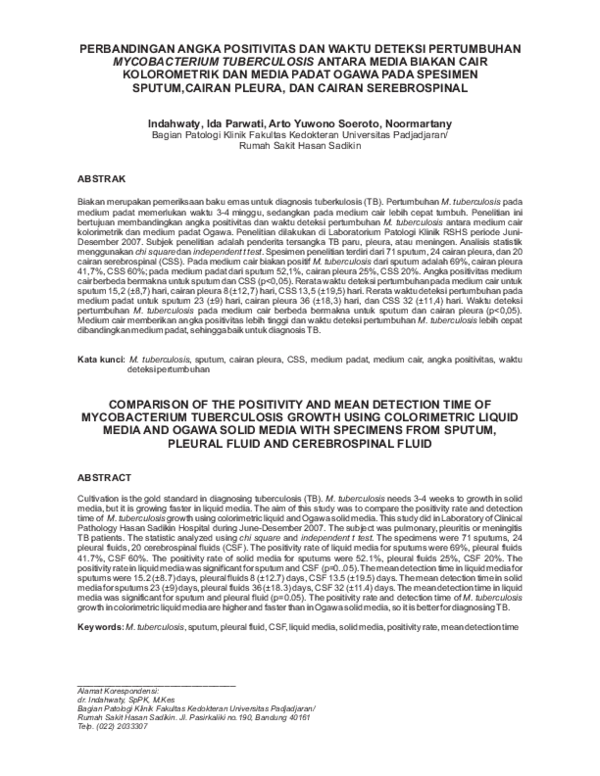 (PDF) Perbandingan Angka Positivitas Dan Waktu Deteksi Pertumbuhan ...