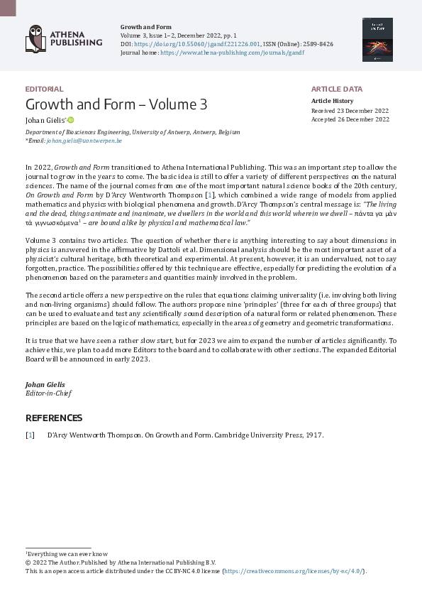 (PDF) Growth and Form – Volume 3