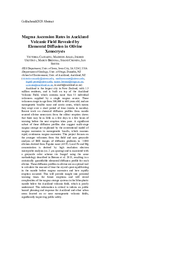 (PDF) Magma Ascension Rates in Auckland Volcanic Field Revealed by ...