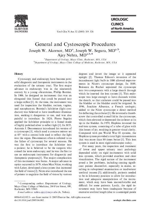 (PDF) General and Cystoscopic Procedures