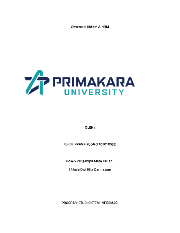 (PDF) Observasi UMKM HRM 1