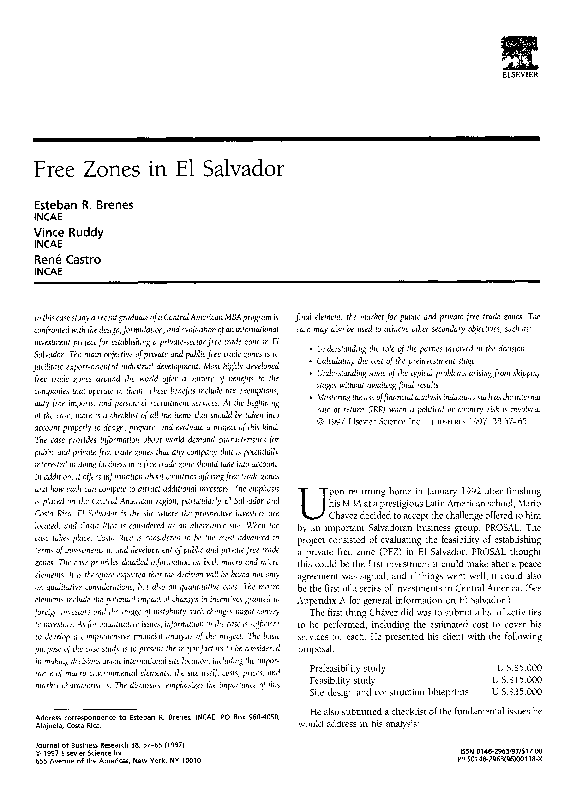 (PDF) Free zones in El Salvador