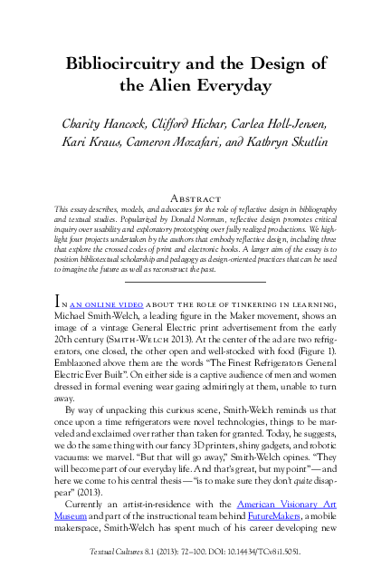 (PDF) Bibliocircuitry and the Design of the Alien Everyday