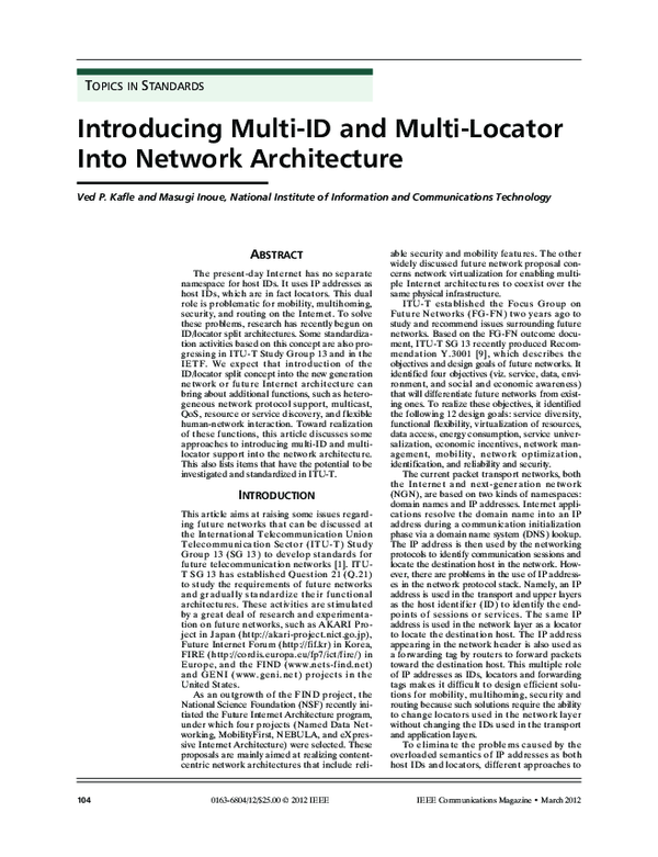 Pdf Introducing Multi Id And Multi Locator Into Network Architecture