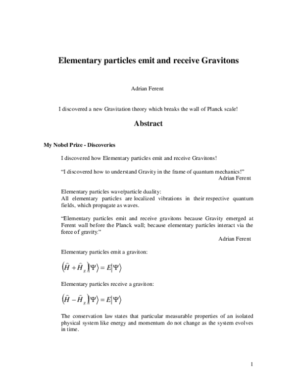 (PDF) Elementary Particles Emit and Receive Gravitons