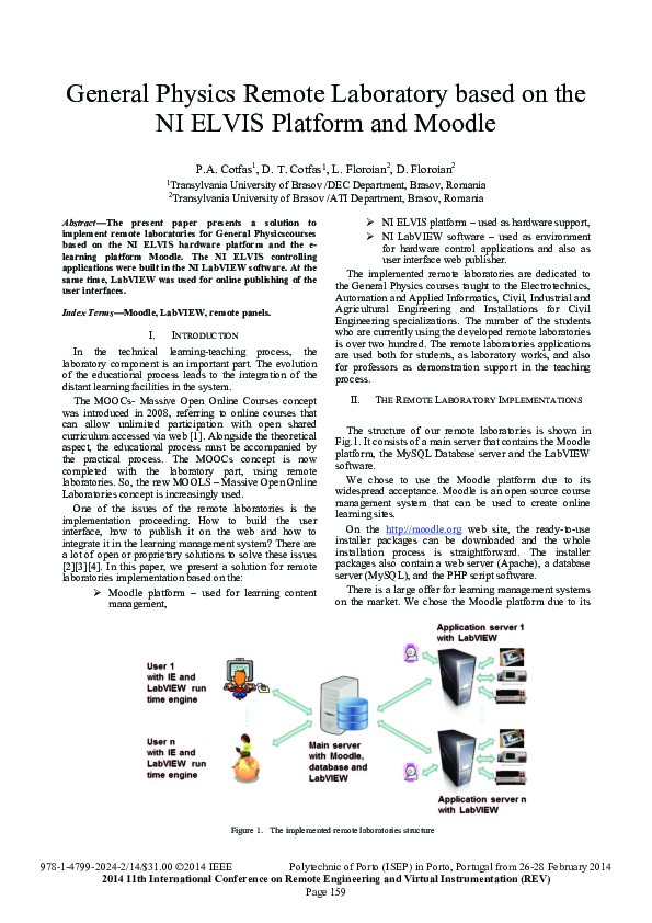 (PDF) General physics remote laboratory based on the NI ELVIS platform ...