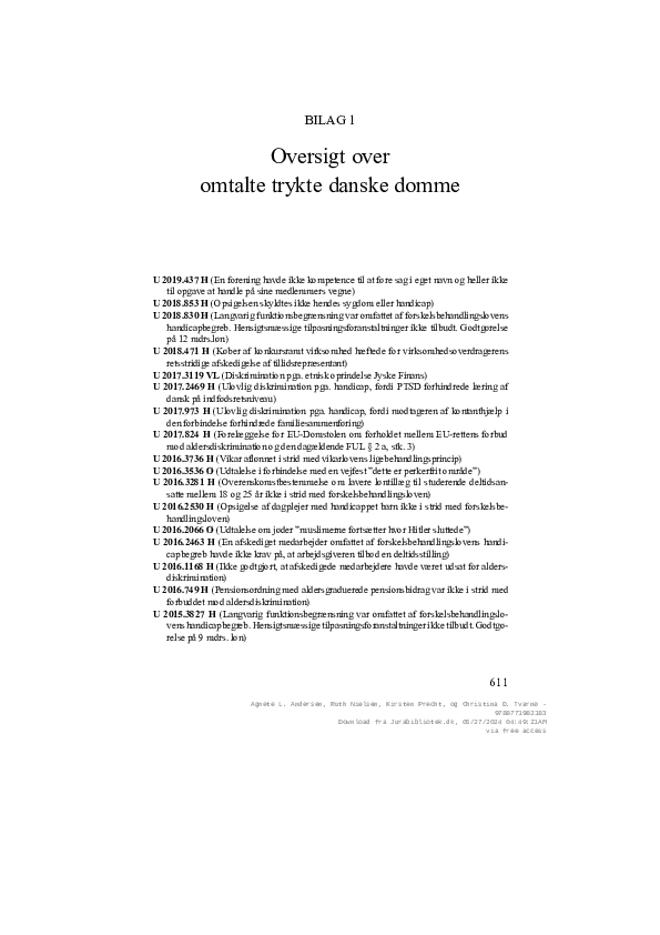 (PDF) Bilag 1. Oversigt over omtalte trykte danske domme