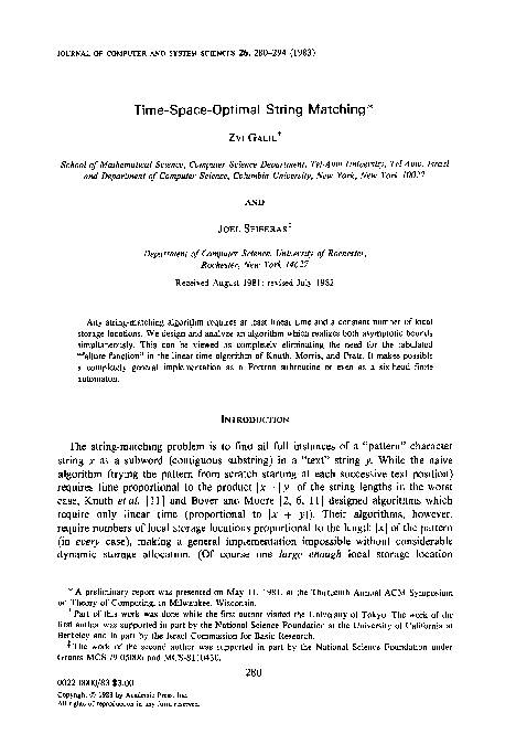 (PDF) Time-space-optimal string matching