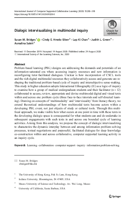 (PDF) Dialogic intervisualizing in multimodal inquiry