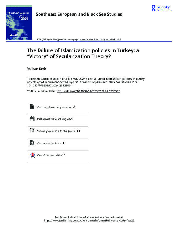 (PDF) The failure of Islamization policies in Turkey: a “Victory” of ...