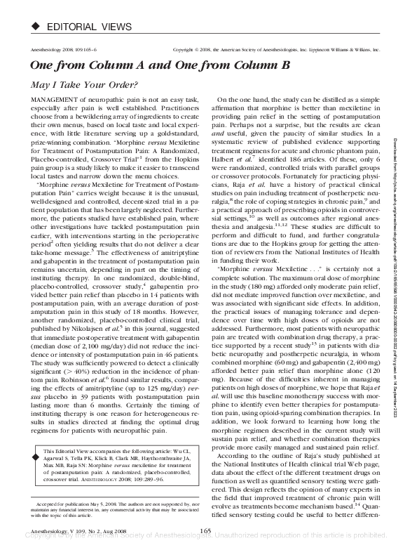 (PDF) One from Column A and One from Column B