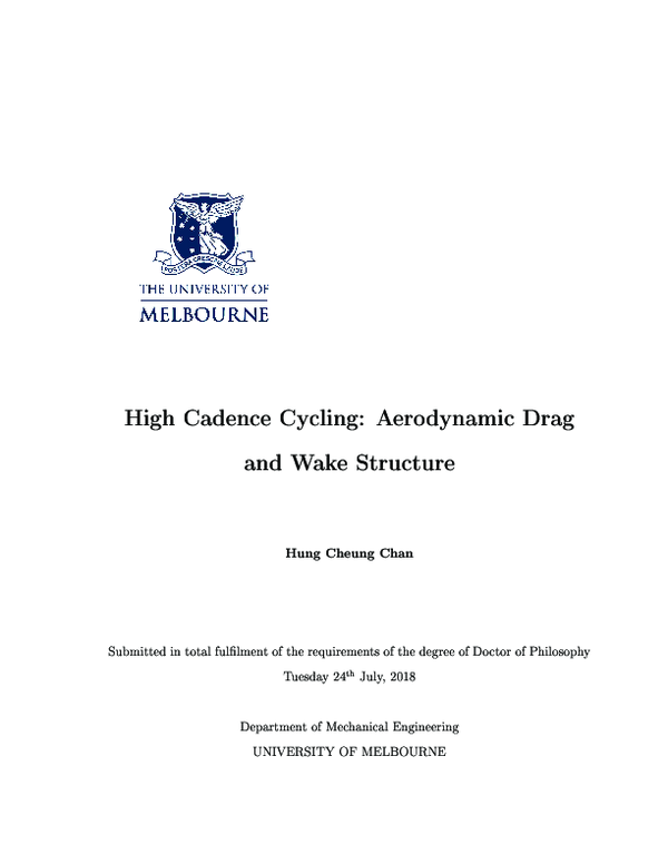 (PDF) High cadence cycling: aerodynamic drag and wake structure