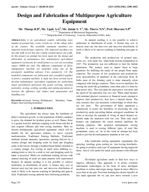 (PDF) Design and Fabrication of Multipurpose Agriculture Machine