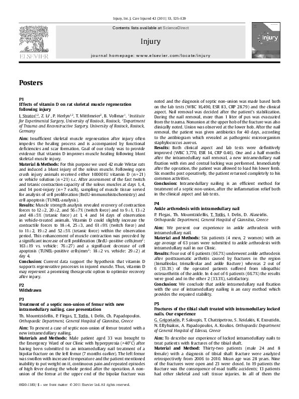 (PDF) P5 Fractures of the tibial shaft treated with intramedullary ...