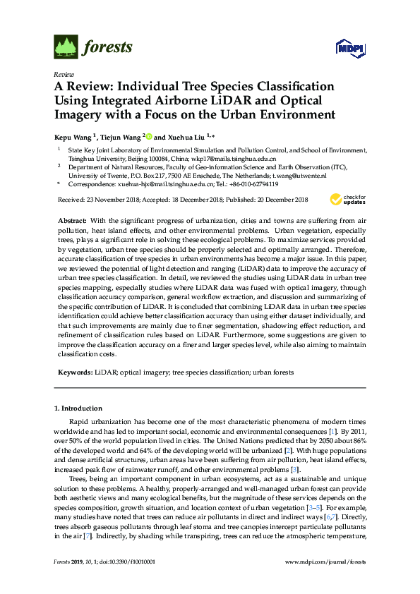 (PDF) A Review: Individual Tree Species Classification Using Integrated ...