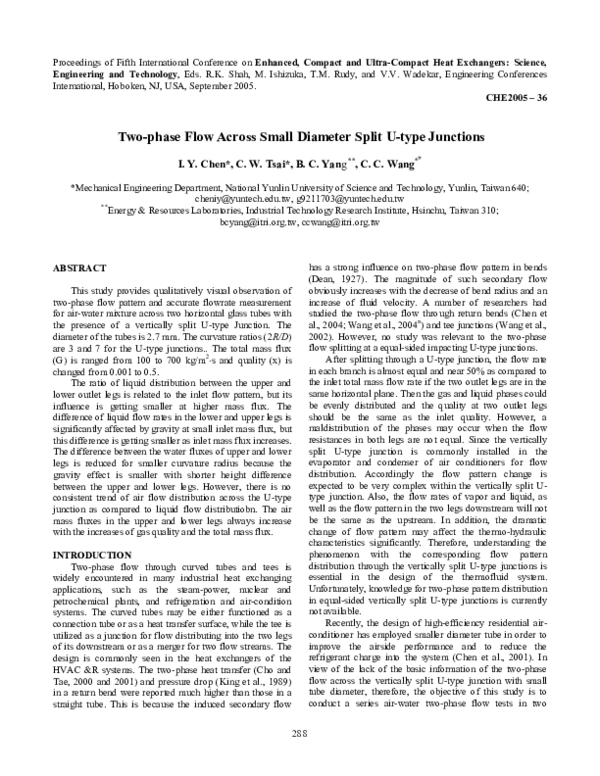 (PDF) Two-Phase Flow Across Vertically Split U-Junctions