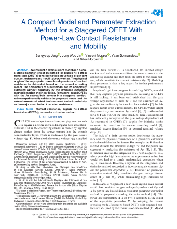 Pdf A Compact Model And Parameter Extraction Method For A Staggered