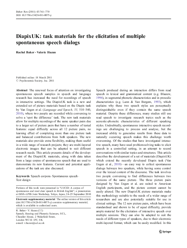 (PDF) DiapixUK: task materials for the elicitation of multiple spontaneous speech dialogs
