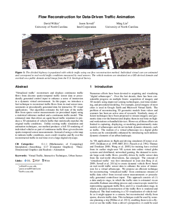 (PDF) Flow reconstruction for data-driven traffic animation