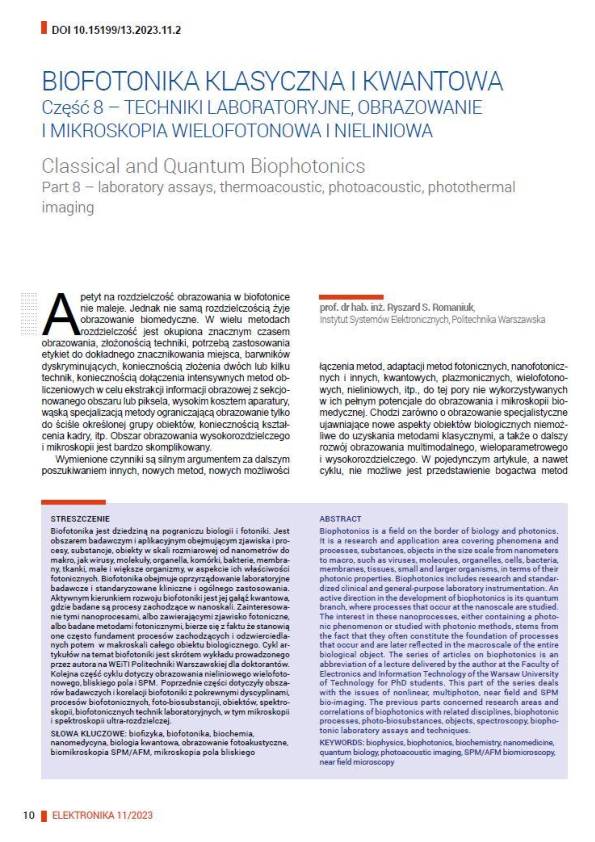 (PDF) Classical and Quantum Biophotonics, Part 8 - multiphoton and ...
