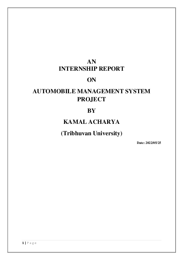(PDF) Automobile Management System Project Report