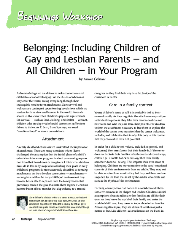 (PDF) Belonging Including LGBT Families and All Families