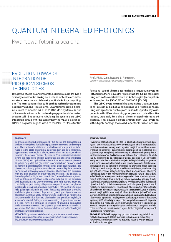 (PDF) Quantum Integrated Photonics