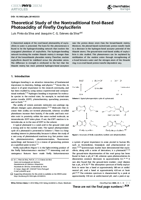 (PDF) Theoretical Study of the Nontraditional Enol-Based Photoacidity ...