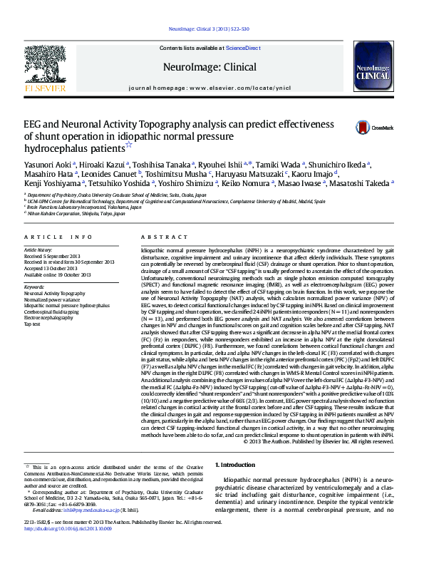(PDF) EEG and Neuronal Activity Topography analysis can predict effectiveness of shunt operation ...