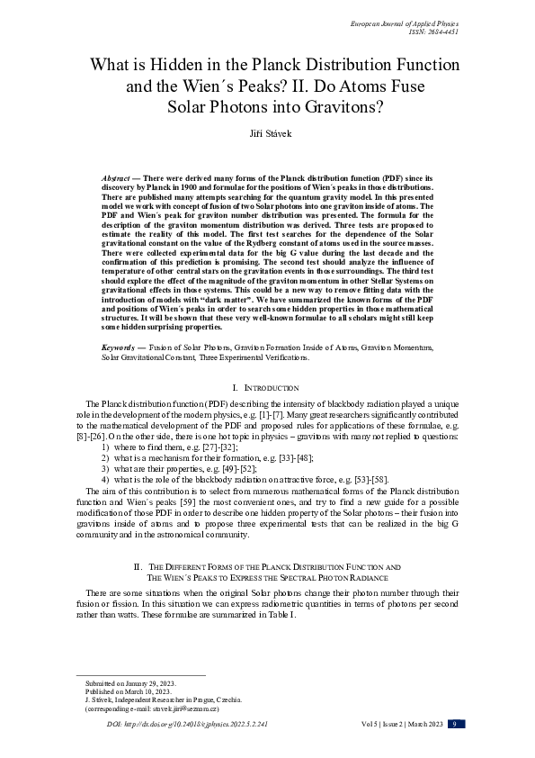 (PDF) What is Hidden in the Planck Distribution Function and the Wien´s ...