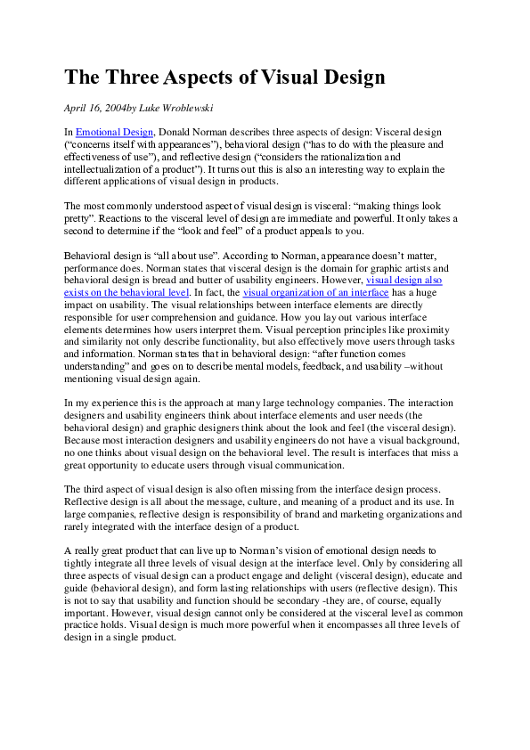 (DOC) The Three Aspects of Visual Design