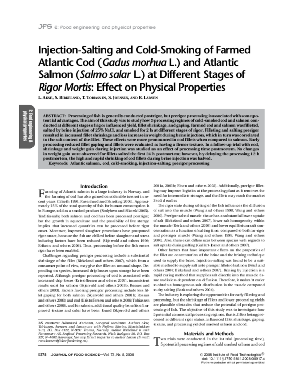 (PDF) Injection-Salting and Cold-Smoking of Farmed Atlantic Cod (Gadus ...