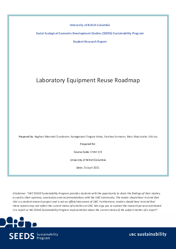 (PDF) Laboratory Equipment Reuse Roadmap
