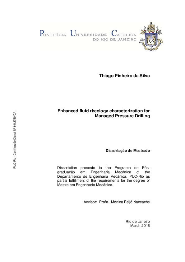 (PDF) Enhanced Fluid Rheology Characterization for Managed Pressure Drilling Applications