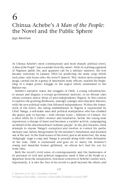 (PDF) Chinua Achebe’s A Man of the People: the Novel and the Public Sphere