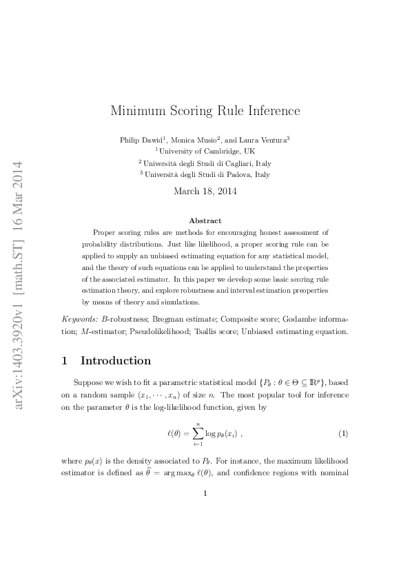 Minimum Scoring Rule Inference