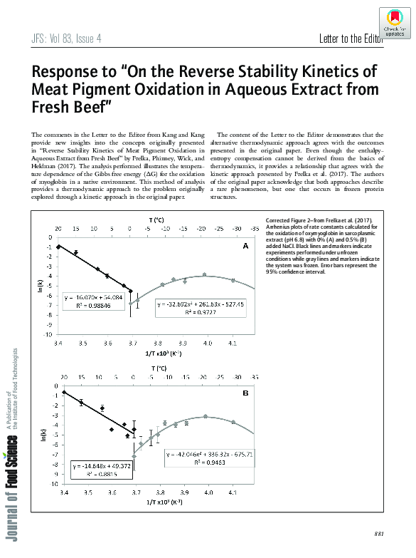 (PDF) Response to “On the Reverse Stability Kinetics of Meat Pigment ...