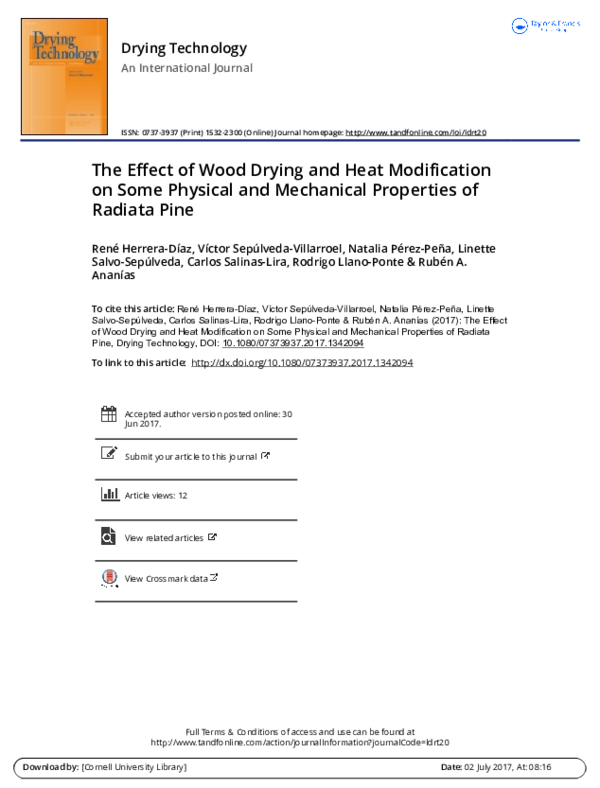 (PDF) Effect of wood drying and heat modification on some physical and ...