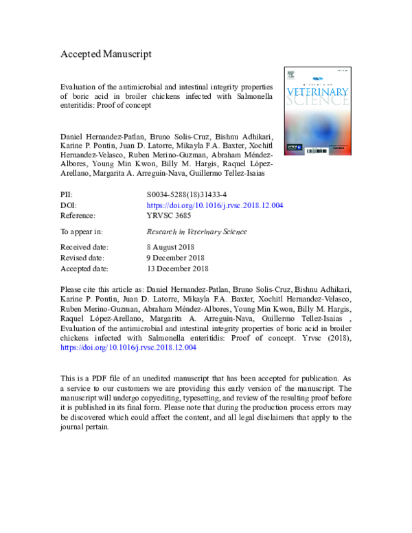 (PDF) Evaluation of the antimicrobial and intestinal integrity ...