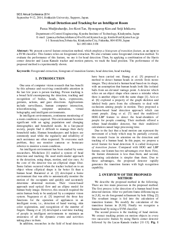 (PDF) Head Detection and Tracking for an Intelligent Room