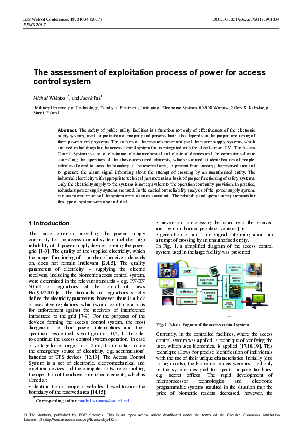 (PDF) The assessment of exploitation process of power for access ...