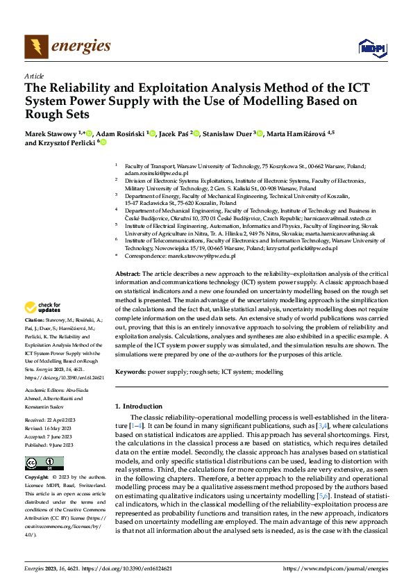 (PDF) The Reliability and Exploitation Analysis Method of the ICT ...