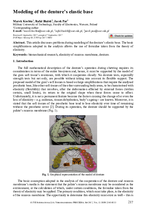 (PDF) Modeling of the denture’s elastic base