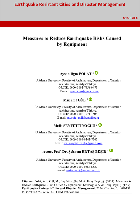 (PDF) Measures to Reduce Earthquake Risks Caused by Equipment