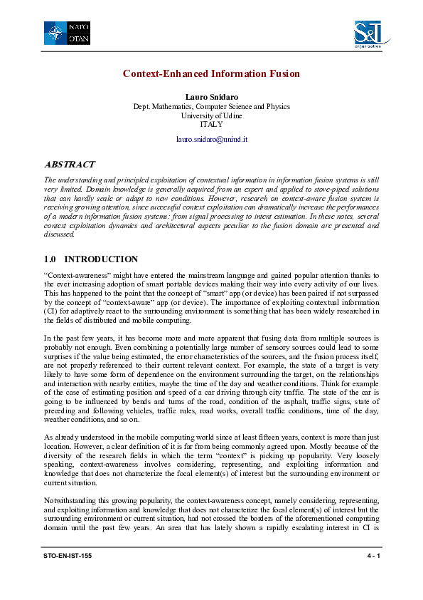 (PDF) Context-Enhanced Information Fusion