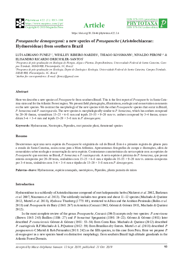 (PDF) Prosopanche demogorgoni: a new species of Prosopanche ...