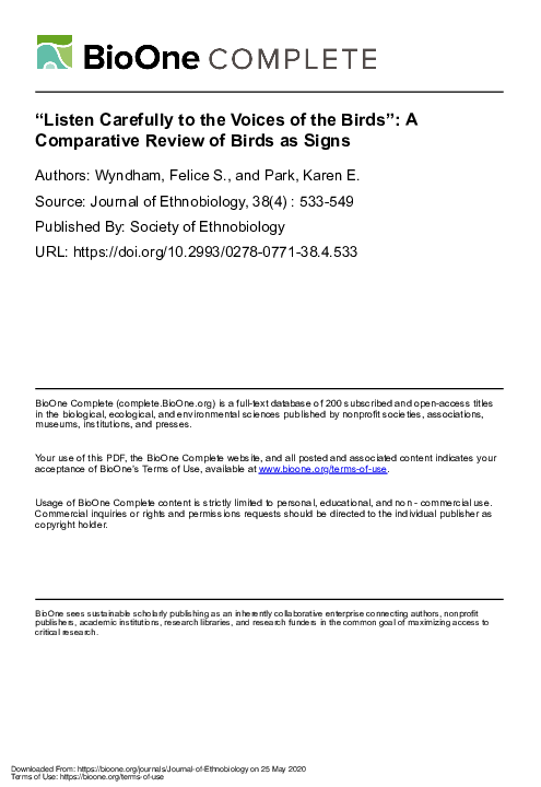 (PDF) “Listen Carefully to the Voices of the Birds”: A Comparative ...
